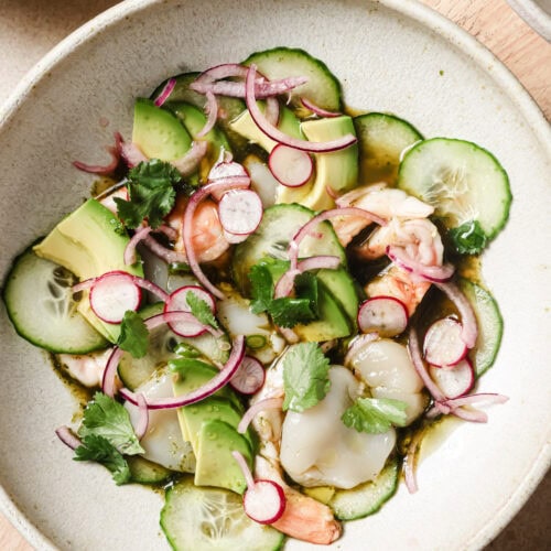 Spicy Shrimp & Scallop Aguachile (Ceviche) - Well Seasoned Studio