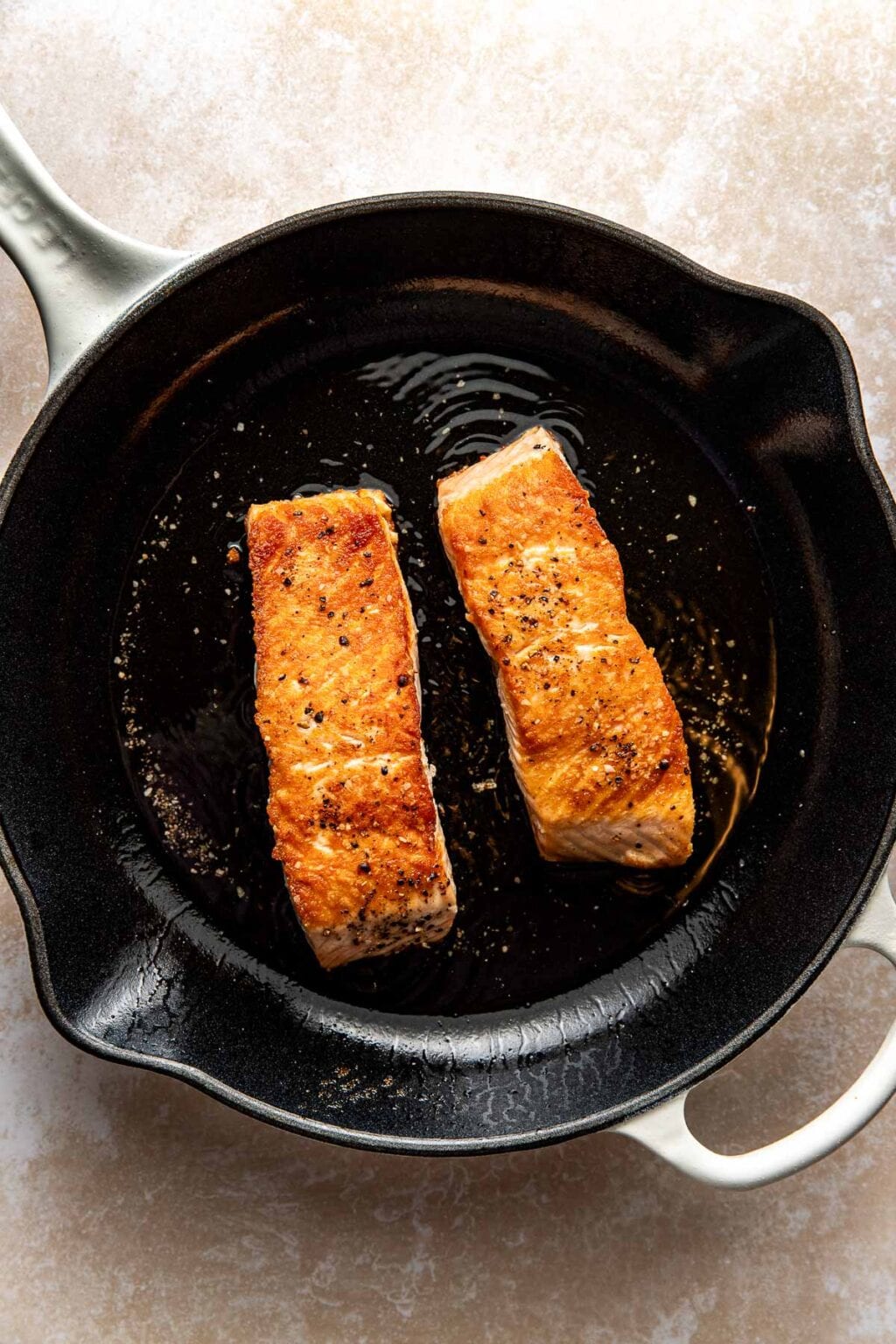 Salmon Caesar Salad with Kale & Basil Pesto - Well Seasoned Studio