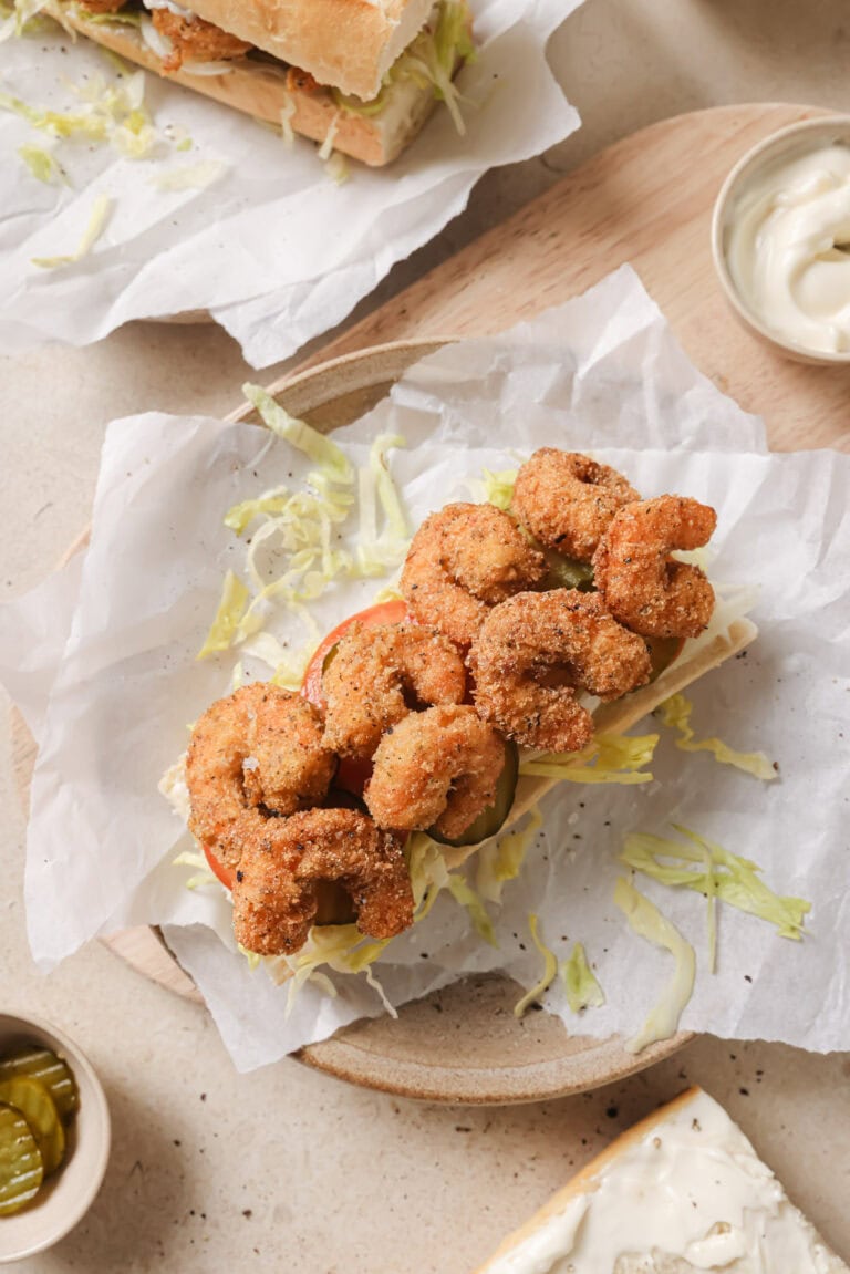 Crispy Cajun-Spiced Fried Shrimp Po' Boys - Well Seasoned Studio