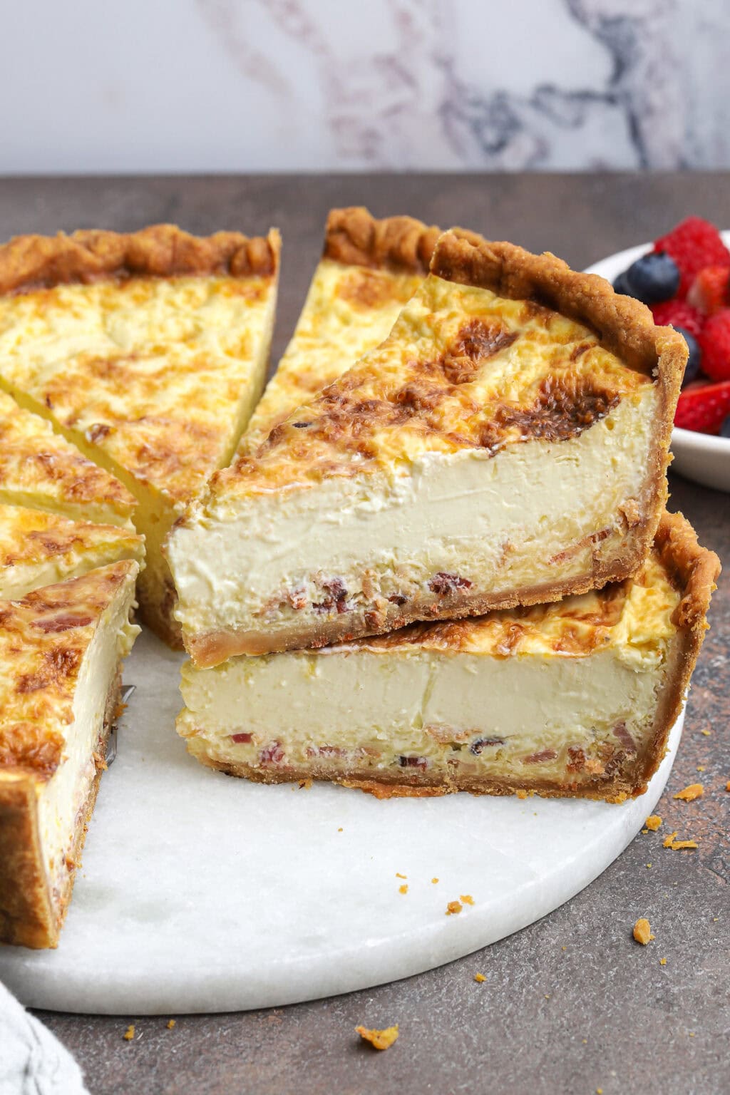 Impossibly Creamy Deep Dish Quiche Lorraine with Flaky Crust - Well ...