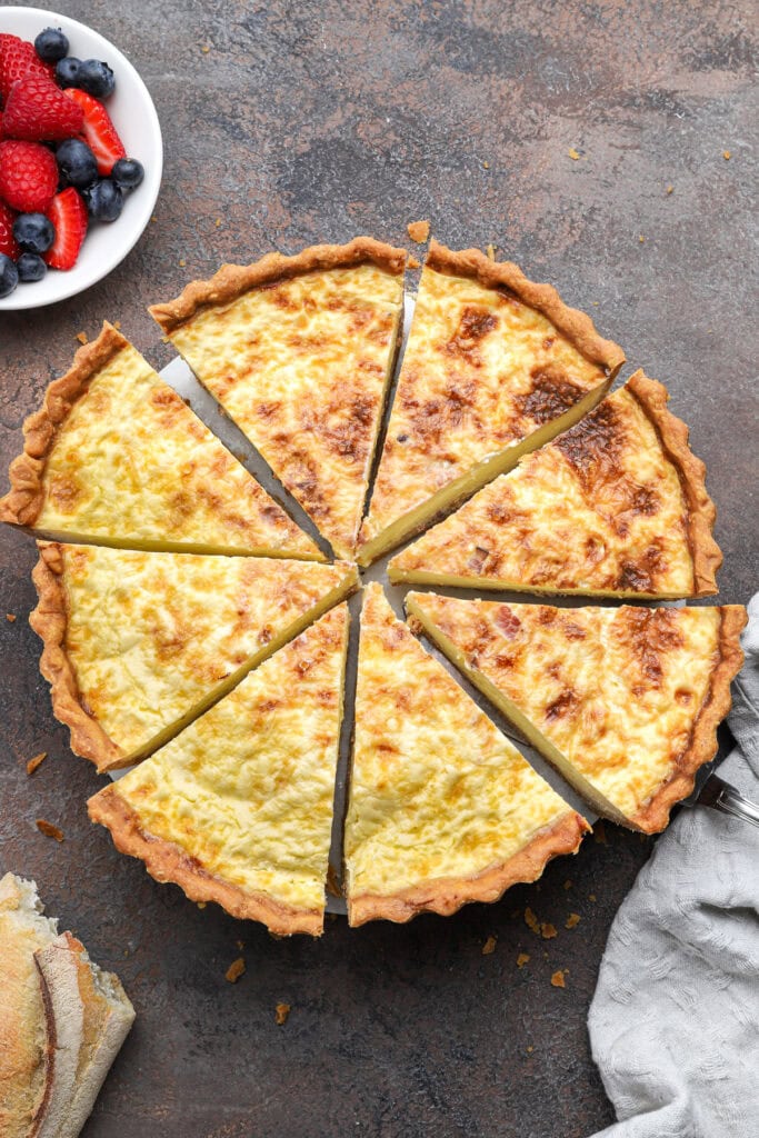 Impossibly Creamy Deep Dish Quiche Lorraine with Flaky Crust - Well ...