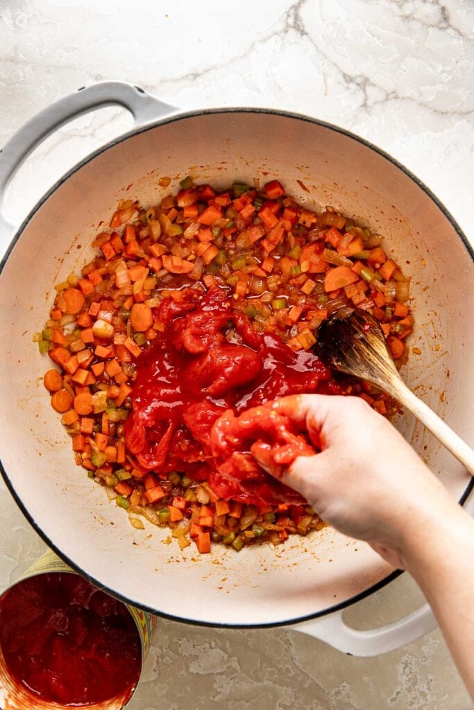 Italian Lentil Stew with Pancetta and Pasta - Well Seasoned Studio